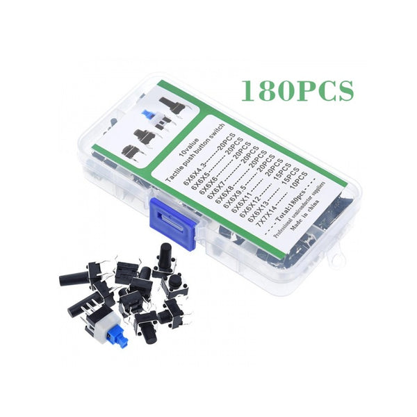 Tactile Push Button Switch Kit Box - 180pcs – MAJESTRONICZ